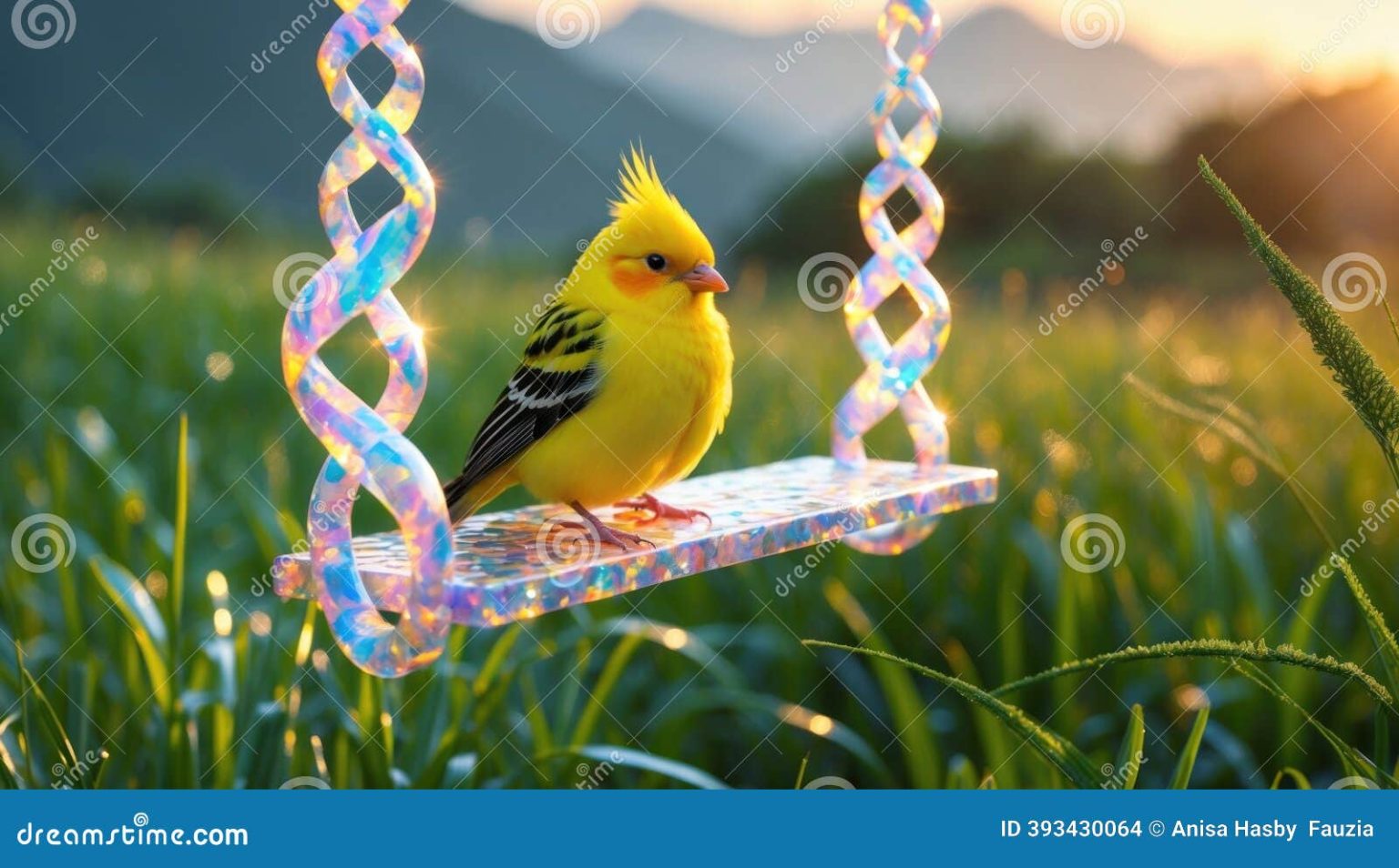 A Bird Perched on the Swing: Captivating Moments of Nature's Grace